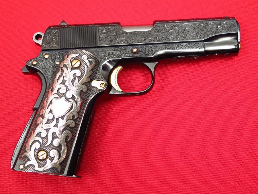 Colt Combat Commander .45acp Custom Engraved / Gold Accents...A Gem ...