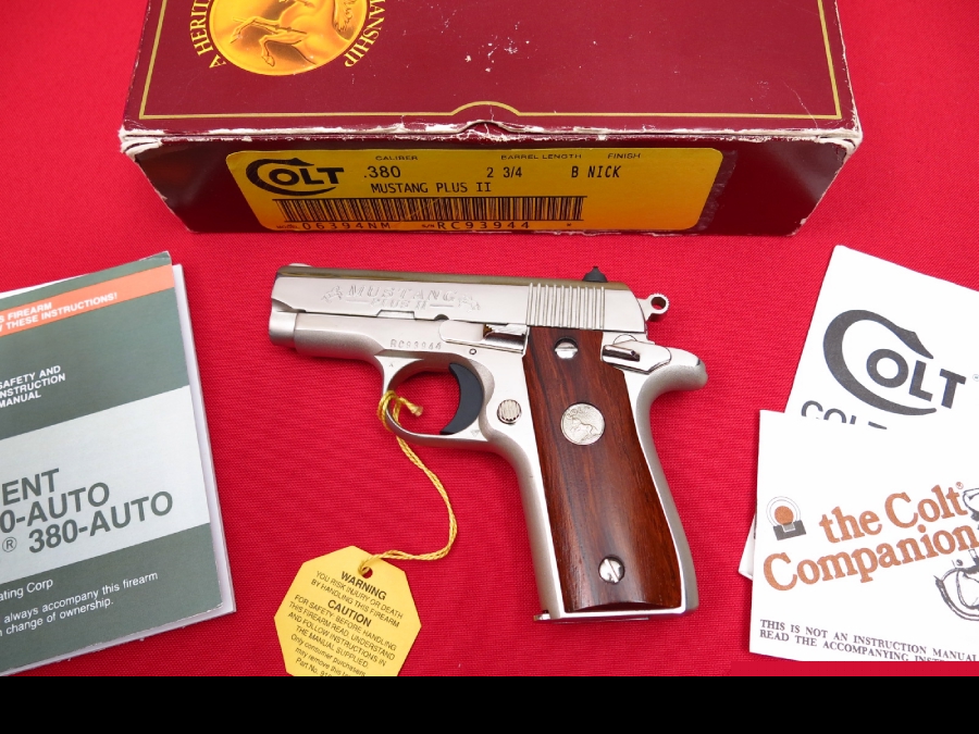 Colt Mustang Plus Ii .380 Scarce Bright Nickel...Nice Shape In Box...No ...