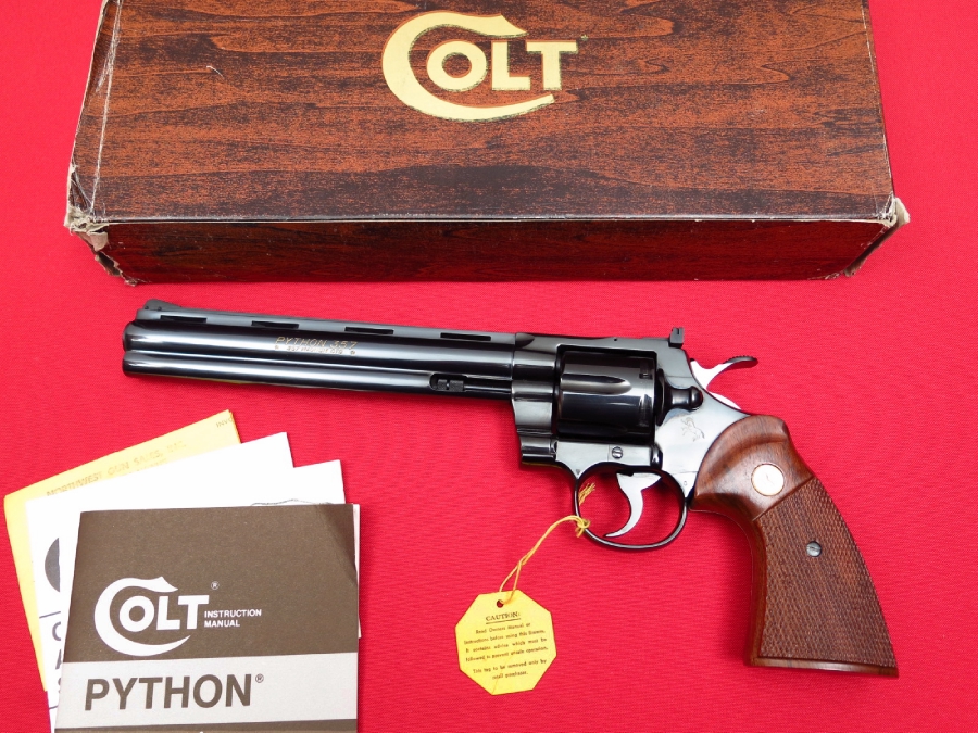 Colt Python .357 Magnum 8-Inch, Royal Blue...1-Owner, Unfired In Box ...