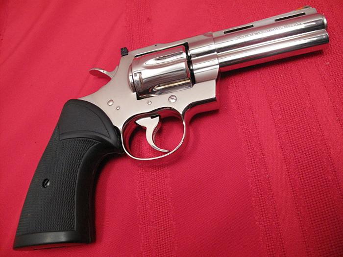 Colt - Python .357 Magnum 4-Inch, Bright Nickel...Mfd 1978...W/ Box For Sale at GunAuction.com ...