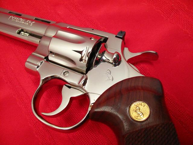 Colt - Python .357 Magnum 6-Inch, Nickel....Gorgeous Mint Gun....In Box For Sale at GunAuction ...