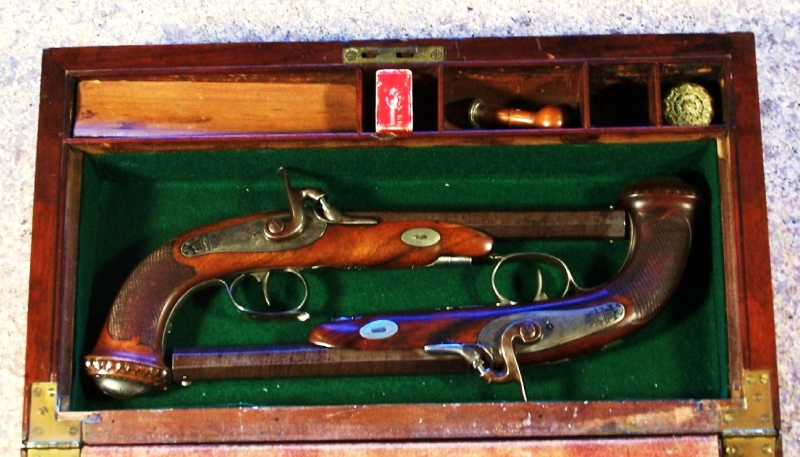 British Proofed Dueling Pistol In Wooden Case For Sale at GunAuction ...
