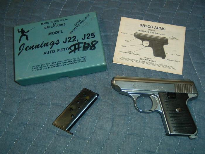 Jennings/Bryco JENNINGS / BRYCO J-25 NICKEL FINISH .25 AUTO