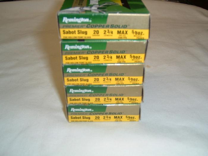 Remington Premier Solid Sabot Slugs 20 Ga. 5 Bxs. For Sale at ...