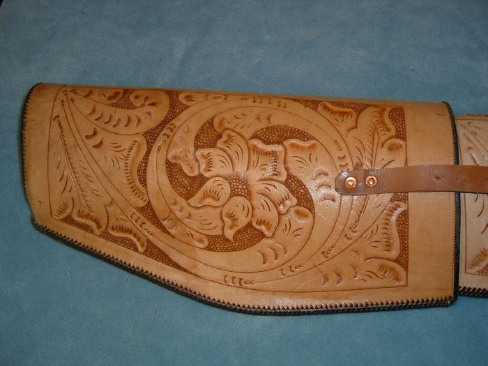 Hand Tooled 2 Pc. Leather Rifle / Shotgun Case 48" For Sale at ...