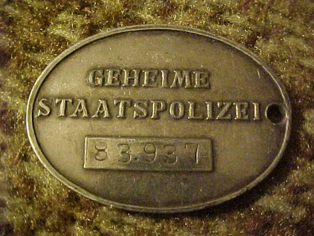 Ww11-Gestapo Id Badge For Sale at GunAuction.com - 8821515