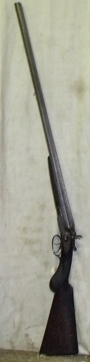 Manton 12 Gauge Hammer Double Barrel Shotgun Damascus