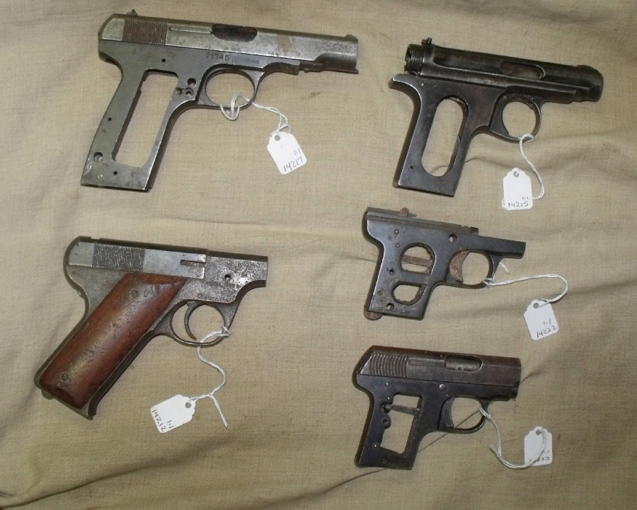 Lot Of 5 Parts Pistols Fiala Model 1920, French Mab D, Sauer 1913 & 2 ...