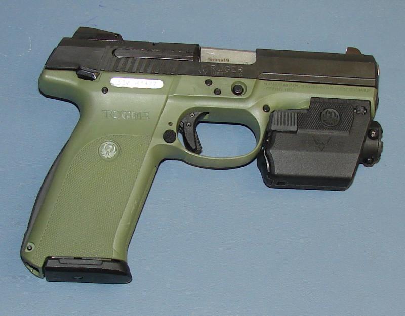 Ruger Sr9 9mm Caliber Od Green With Under Barrel Laser For Sale at ...