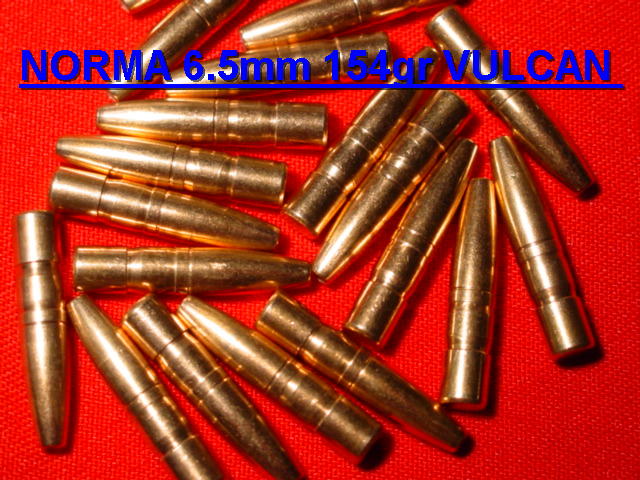 6.5mm 156gr NORMA Vulcan HP premium bullets 100