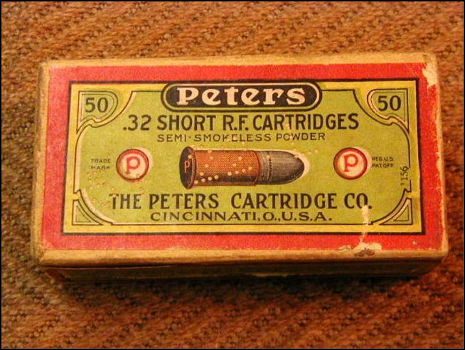 Antique Box Of Peters .32 Short Rimfire Ammo For Sale at GunAuction.com ...