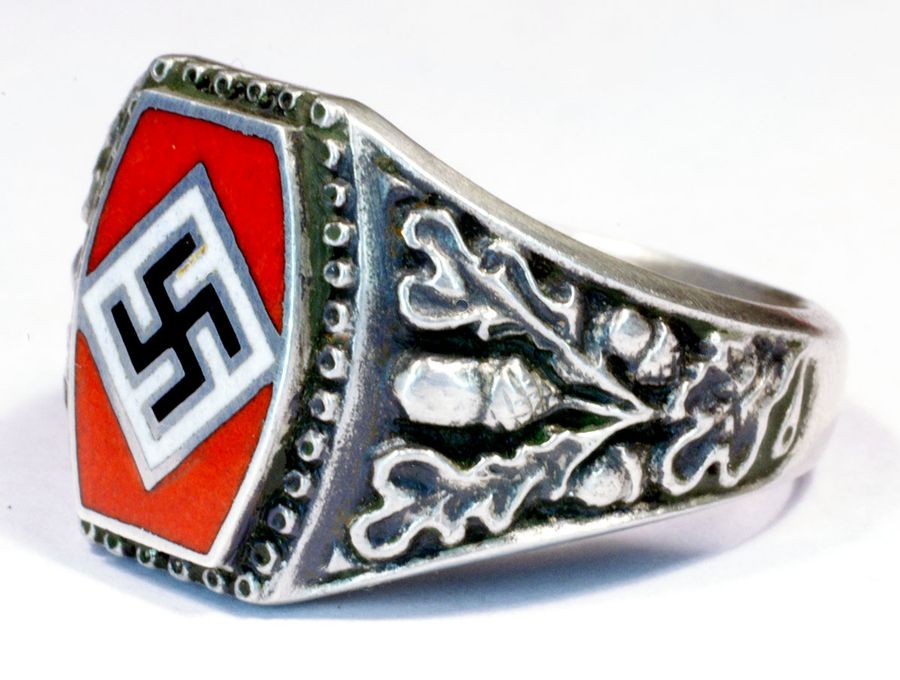 Wwii German Nazi Swastika Ring In Silver For Sale at GunAuction.com ...