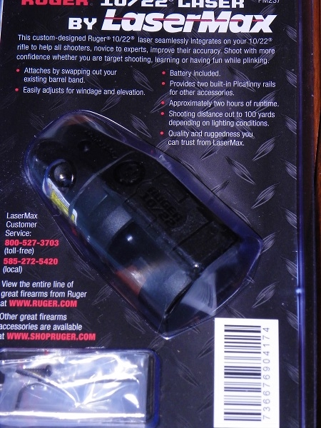 Ruger 10/22 Factory Laser Sight Lasermax Crimson For Sale at GunAuction ...