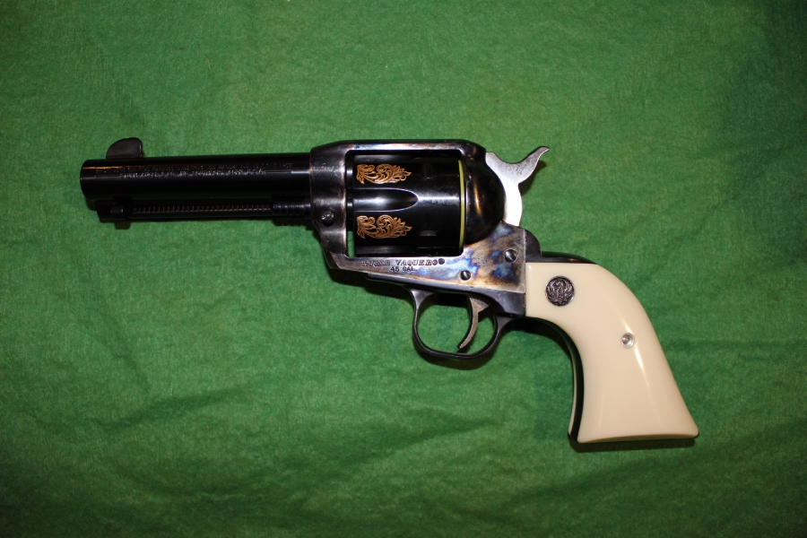 Ruger Vaquero .45 Colt Engraved Gold Enhanced Nib 1997 For Sale at ...