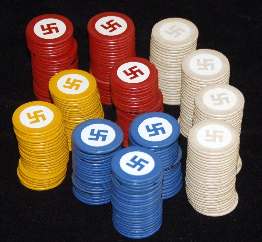 276 Wwii Nazi Clay Poker Chips, Caddy & Cover For Sale at GunAuction ...