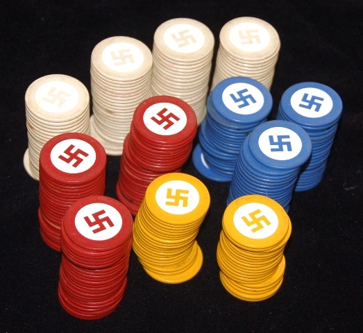 276 Wwii Nazi Clay Poker Chips, Caddy & Cover For Sale at GunAuction ...