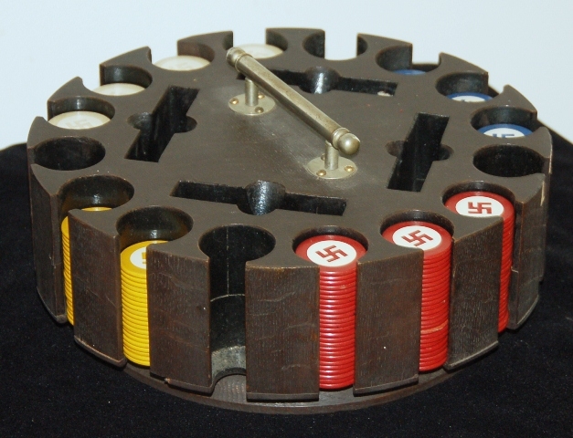 276 Wwii Nazi Clay Poker Chips, Caddy & Cover For Sale at GunAuction ...