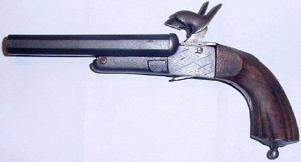 Belgium Civil War Double Barrel Pinfire Boot Pistol - 11mm 2of 2 Nr For ...